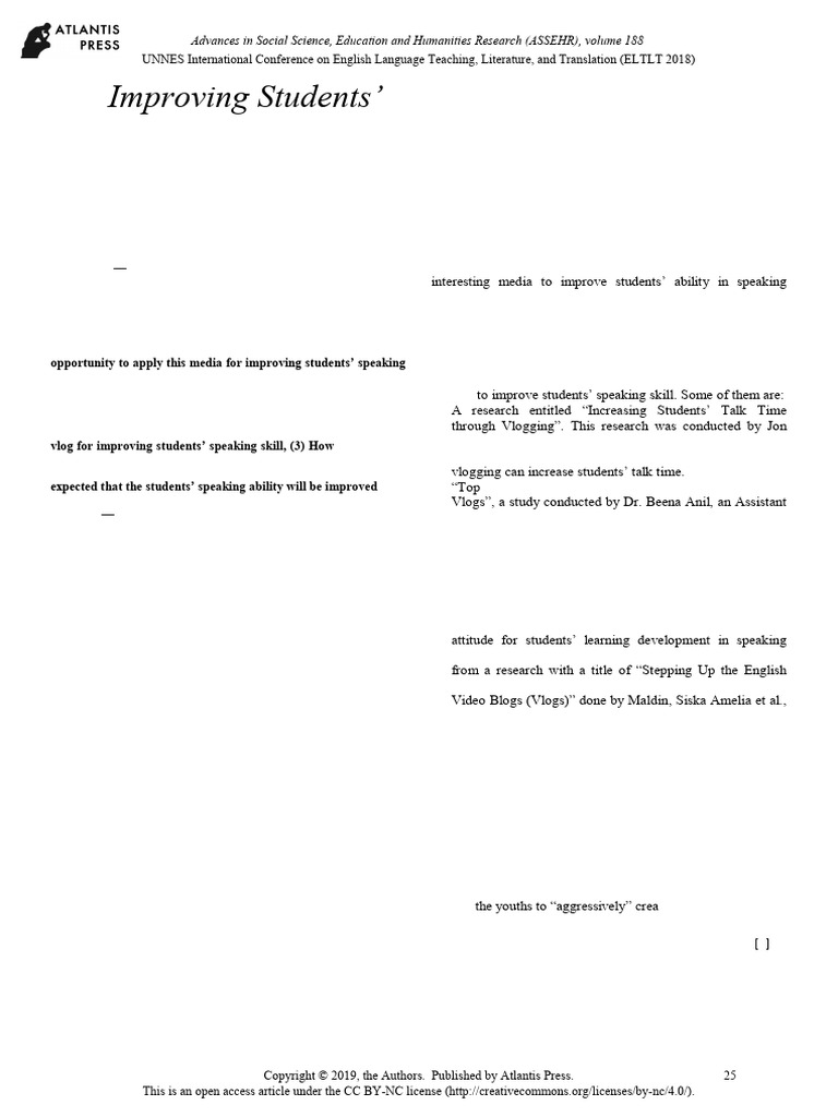 Improving Students' Speaking Ability Through Vlogging | PDF