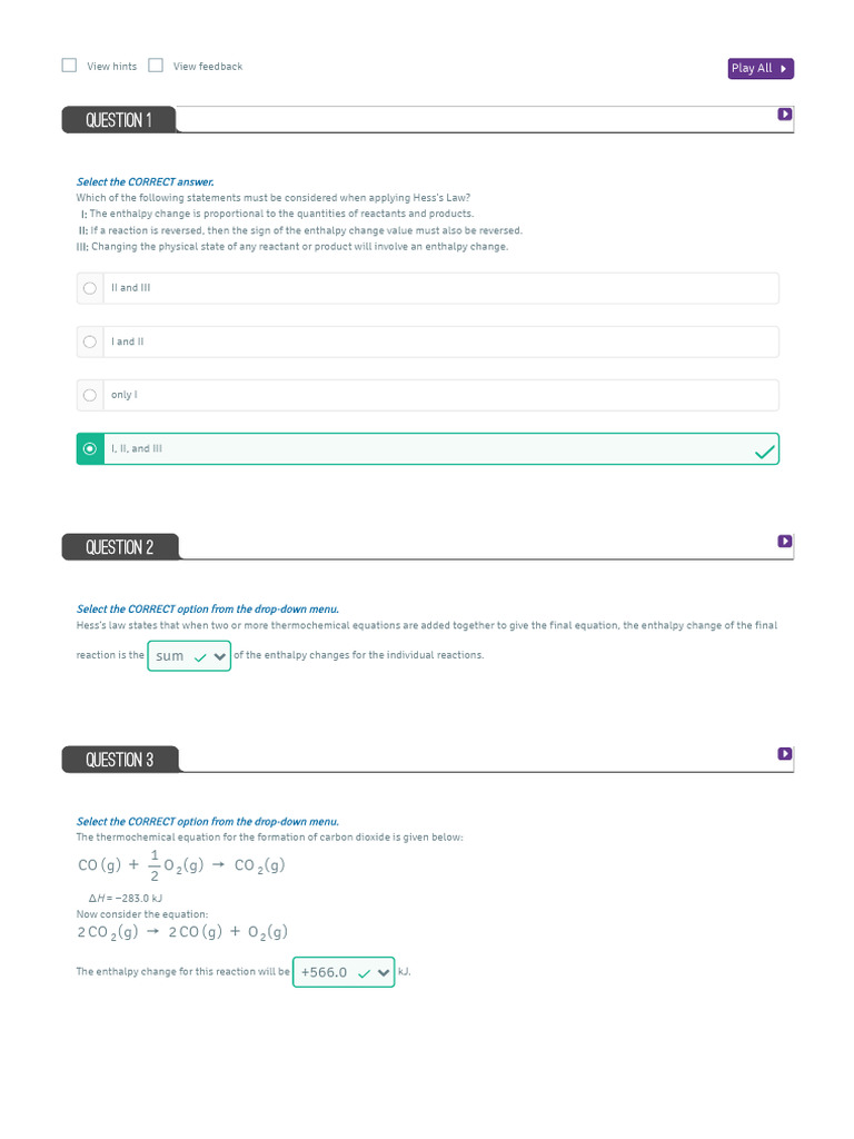 Calculating Enthalpy Change Hess's Law | PDF