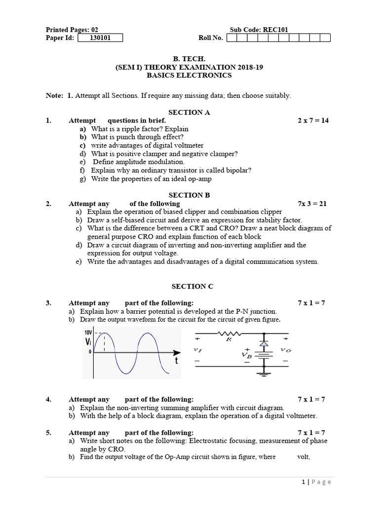 Basic Electronics REC101 | PDF