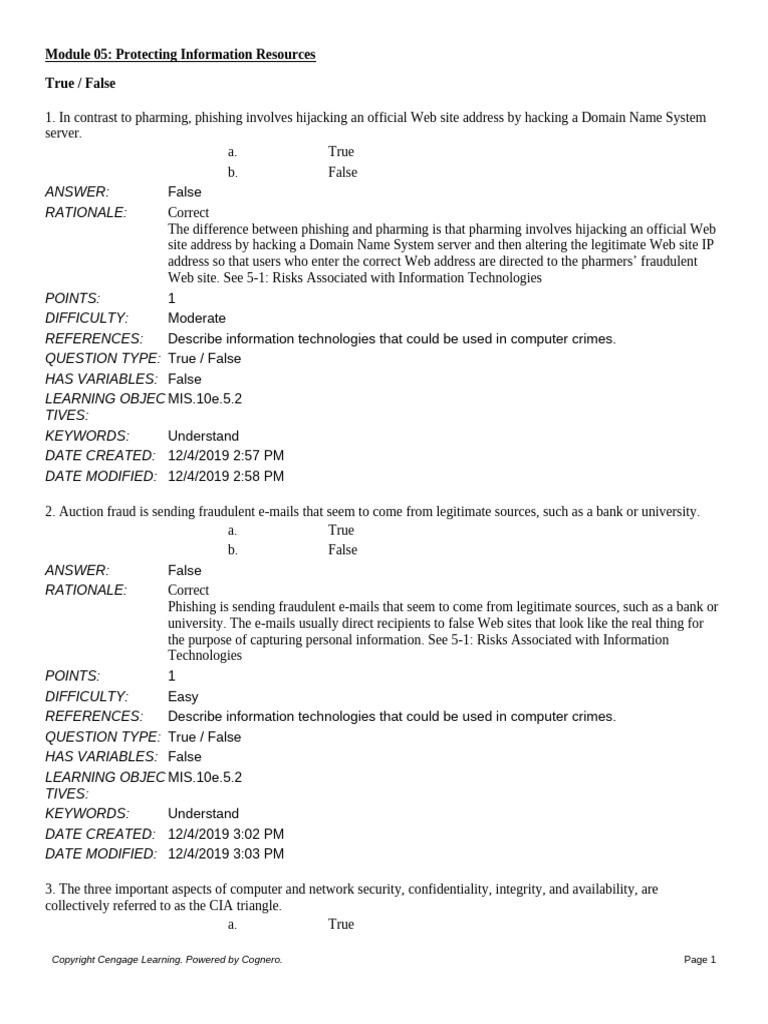 Module 05 Protecting Information Resources | PDF