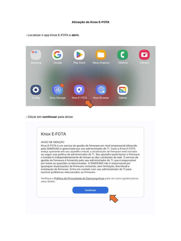 Ativação Do Knox E-FOTA | PDF