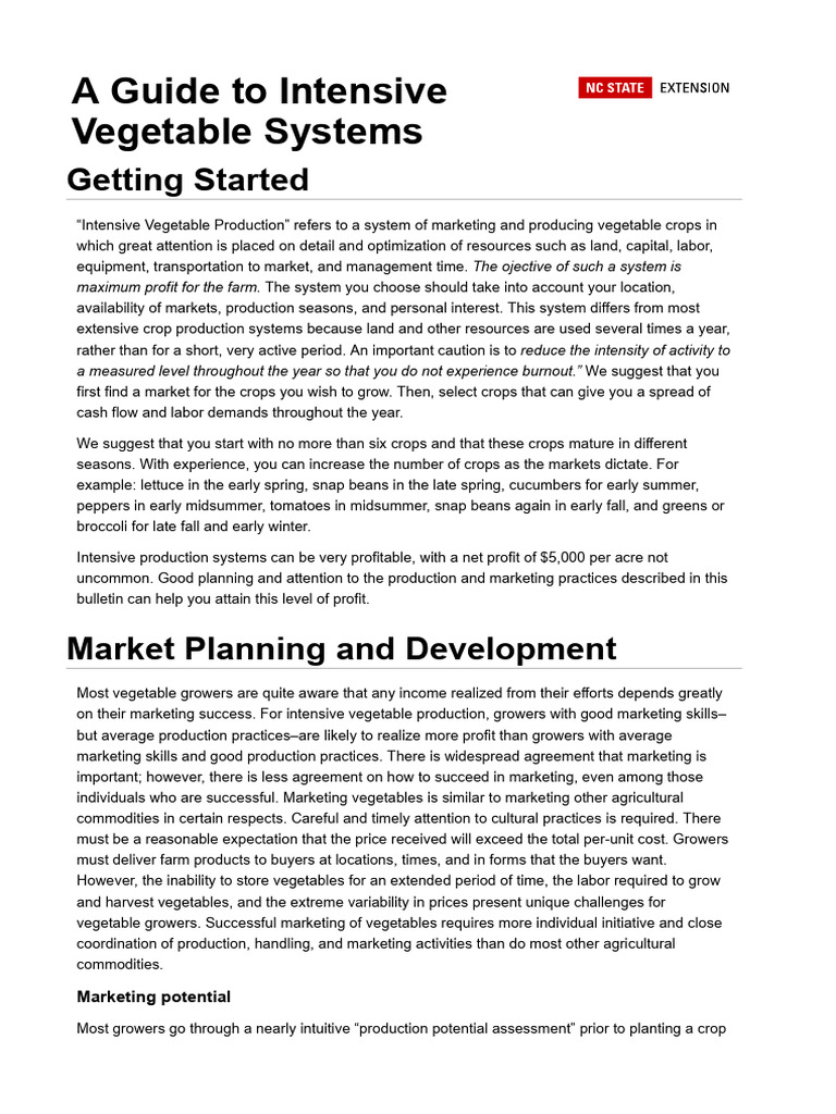 A Guide To Intensive Vegetable Systems - NC State Extension ...