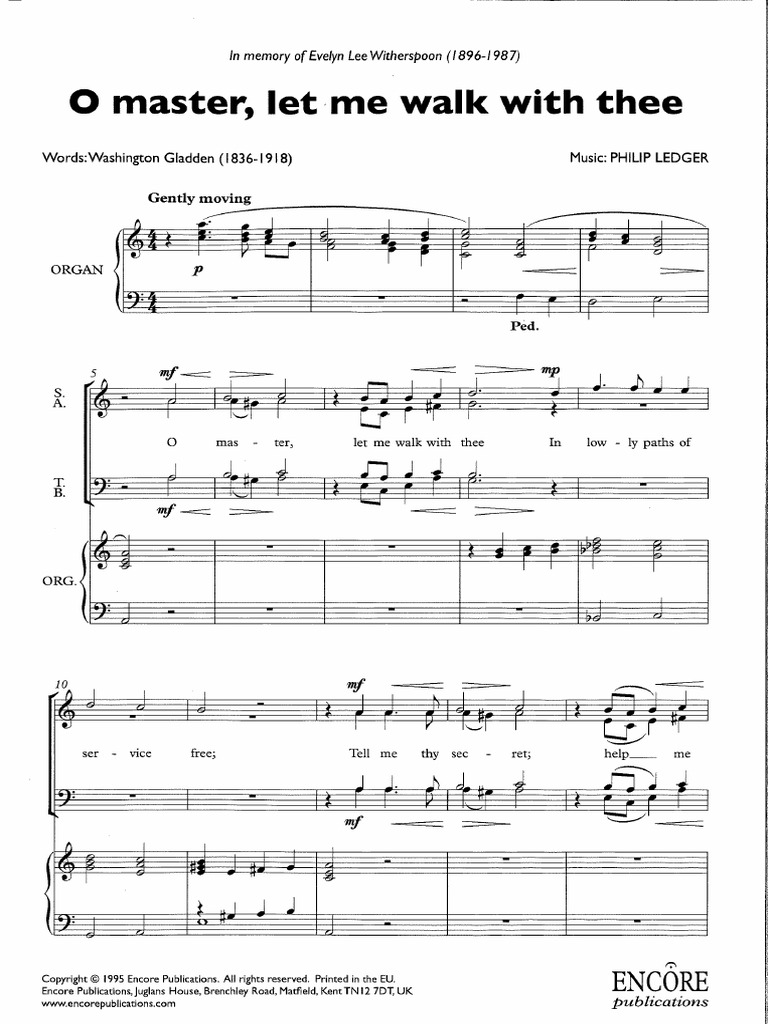 O Master, Let Me Walk With Thee | PDF