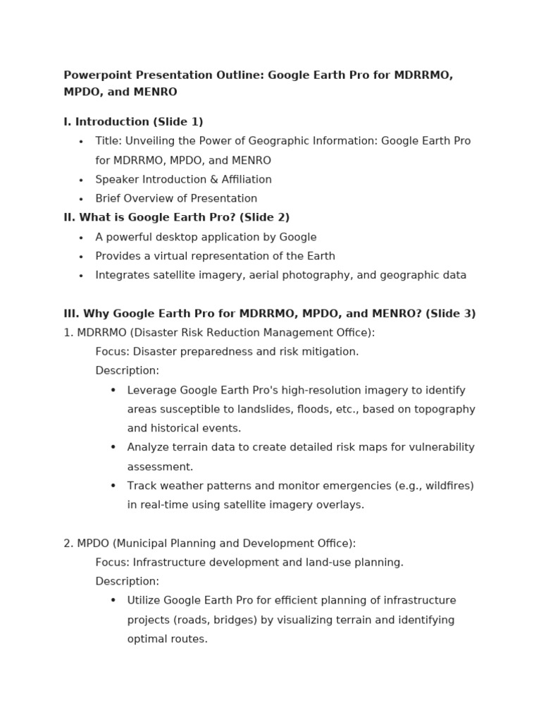 GEP Presentation Outline | PDF