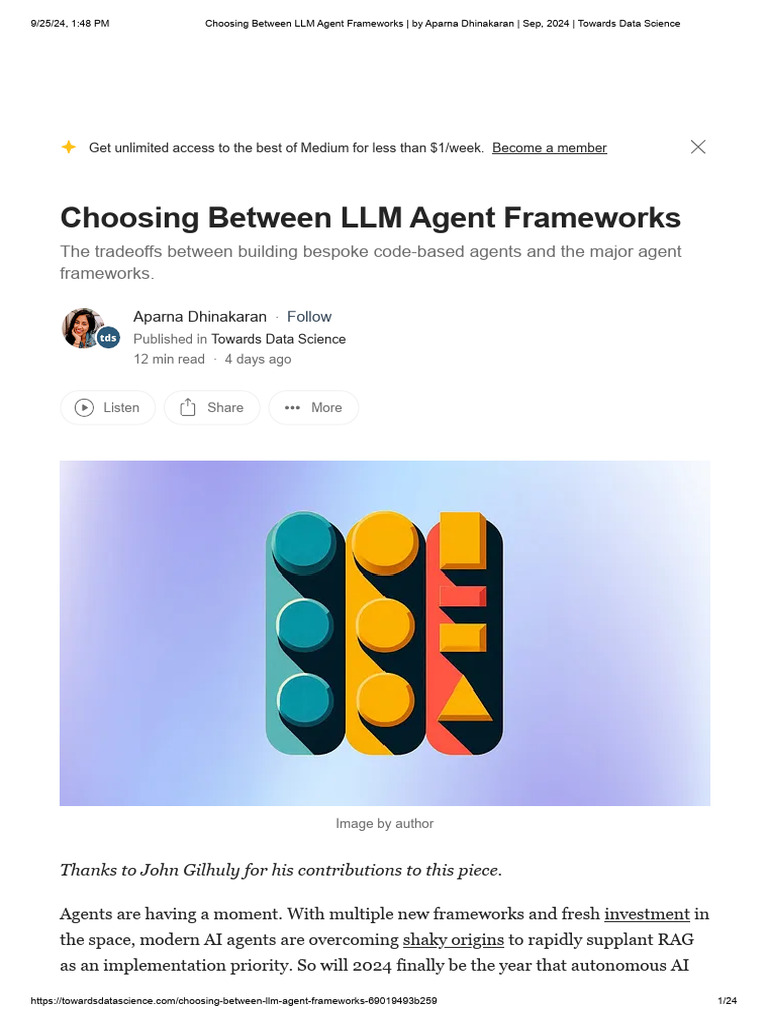 Choosing Between LLM Agent Frameworks - by Aparna Dhinakaran - Sep ...
