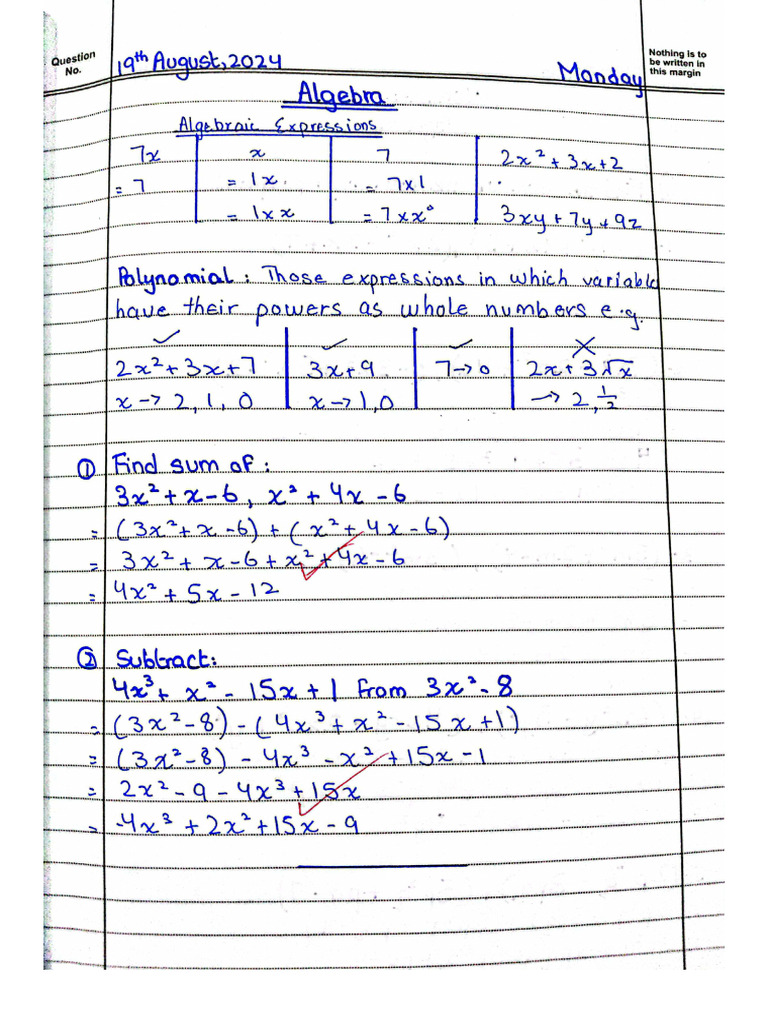 Chap 6 Algebra Grade 8th | PDF