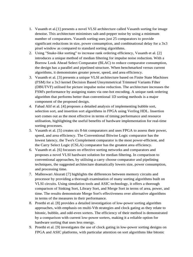 Literature Survey Vasanth Sorting | PDF