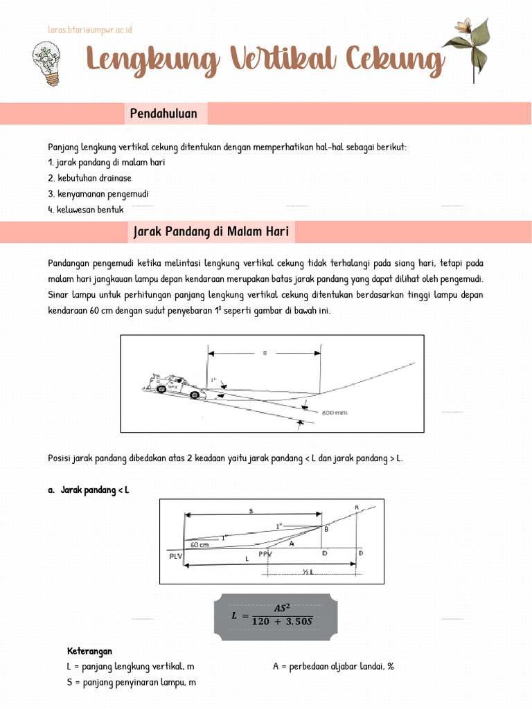 Lengkung Vertikal Cekung | PDF