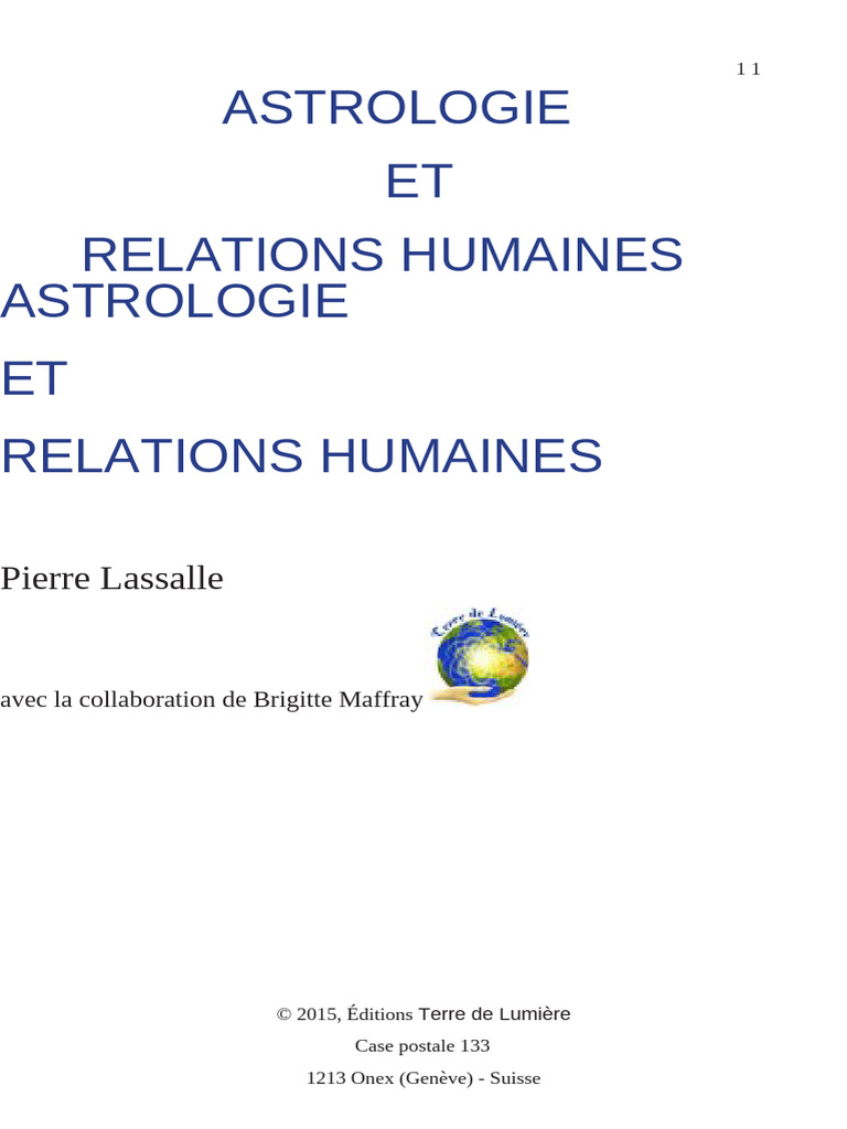 Ebook Astrologie Et Relations Humaines | PDF
