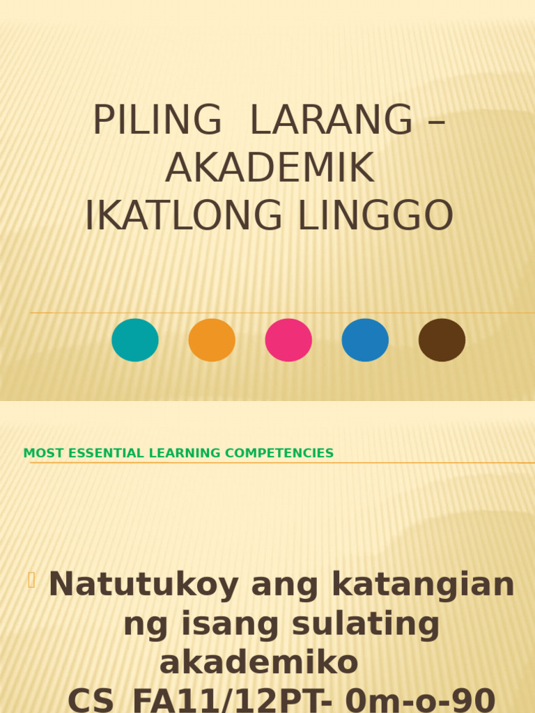 Piling Larang Lakbay Sanaysay | PDF