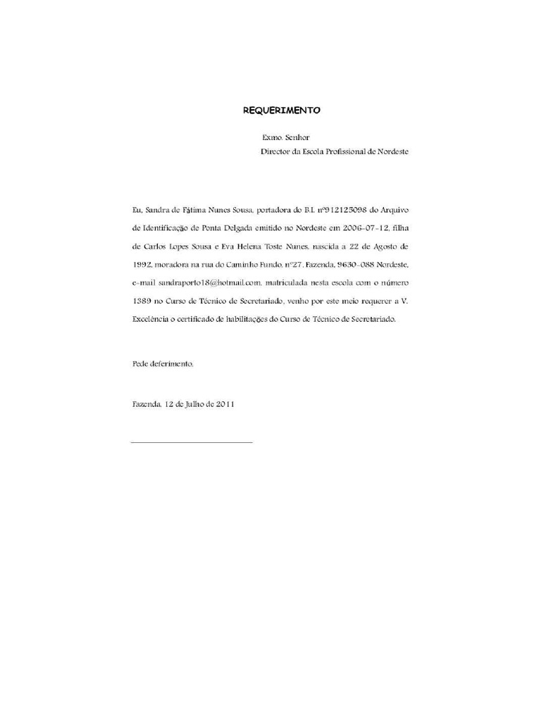 Modelo de Requerimento | PDF