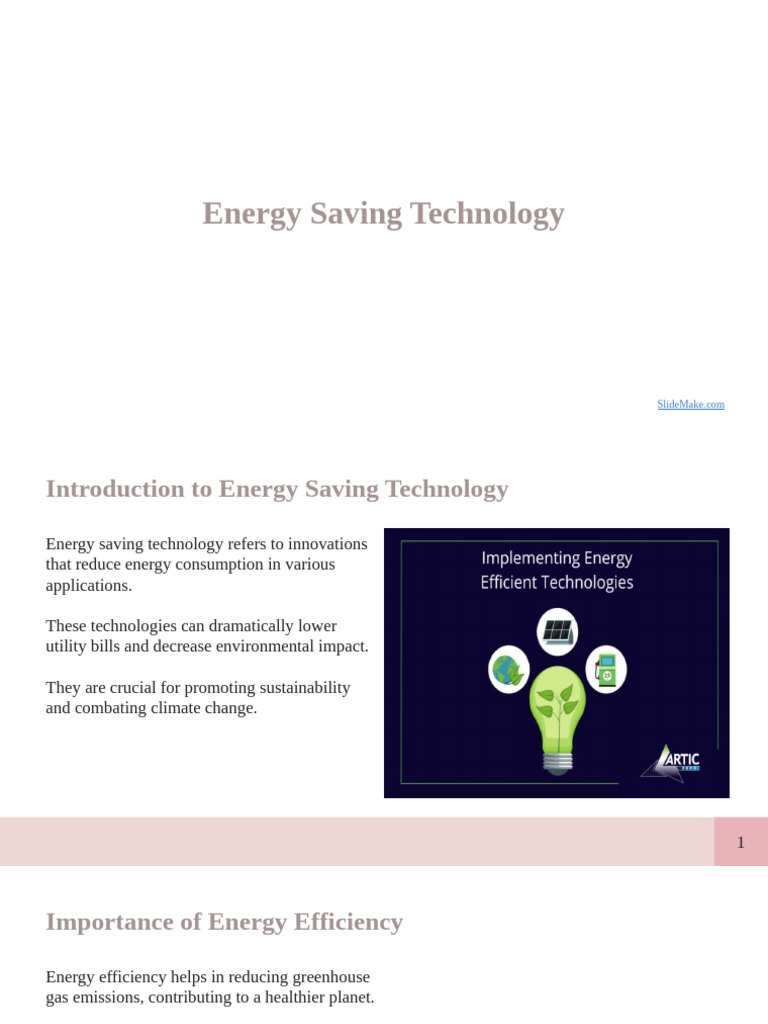 Energy Saving Technology | PDF