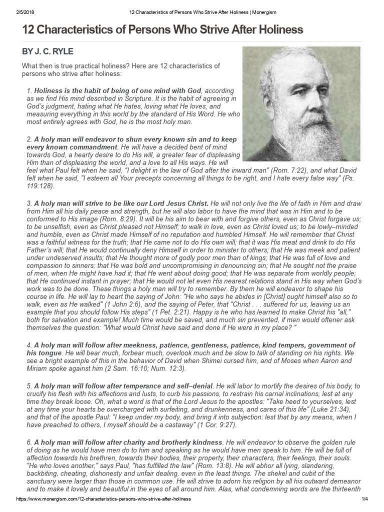 12 Characteristics of Persons Who Strive After Holiness - Monergism ...