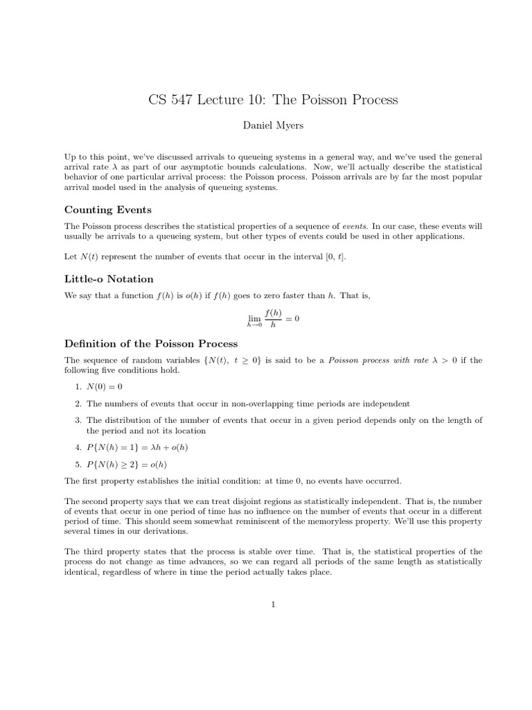 Poisson process 1 | PDF