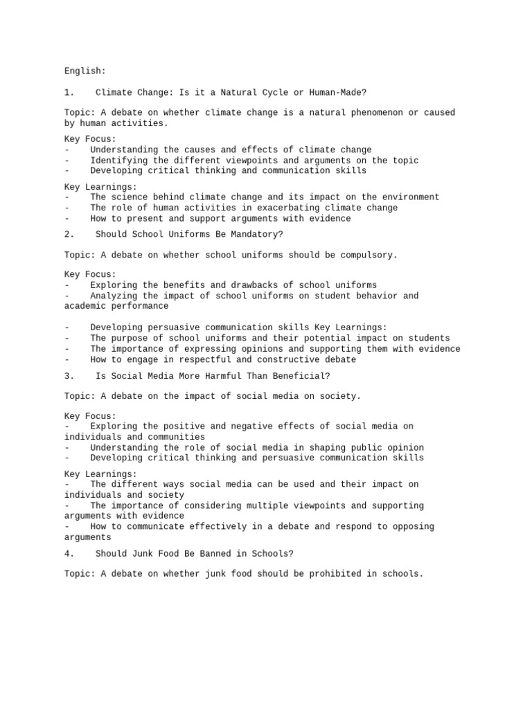 Debate Class | PDF