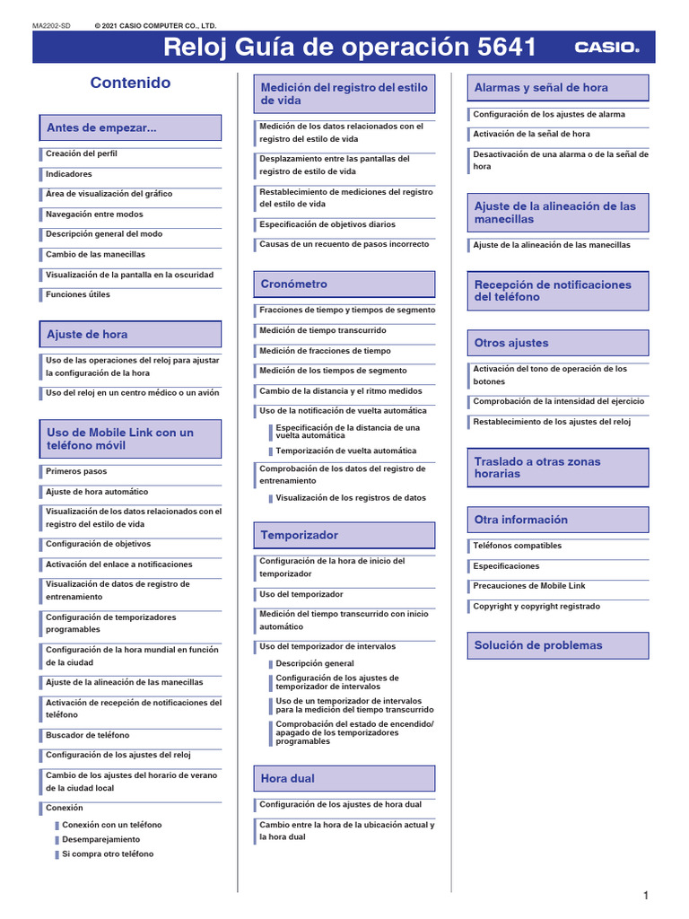Manual Casio 5641 (GBA 900 Steep Tracker) | PDF