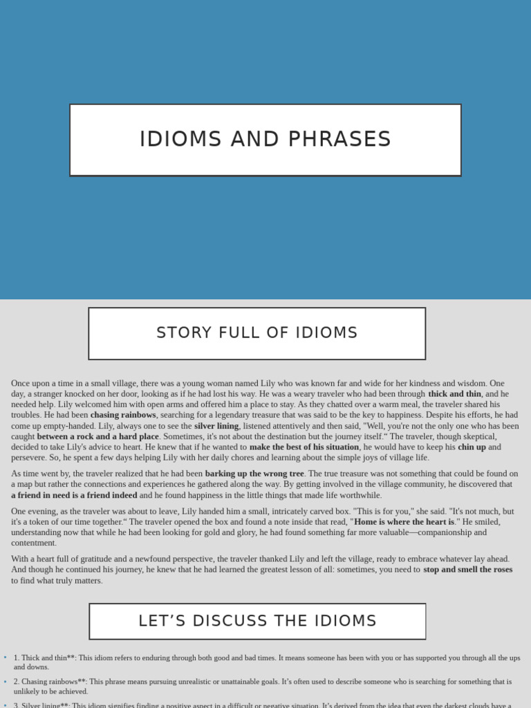 Idioms and Phrases | PDF