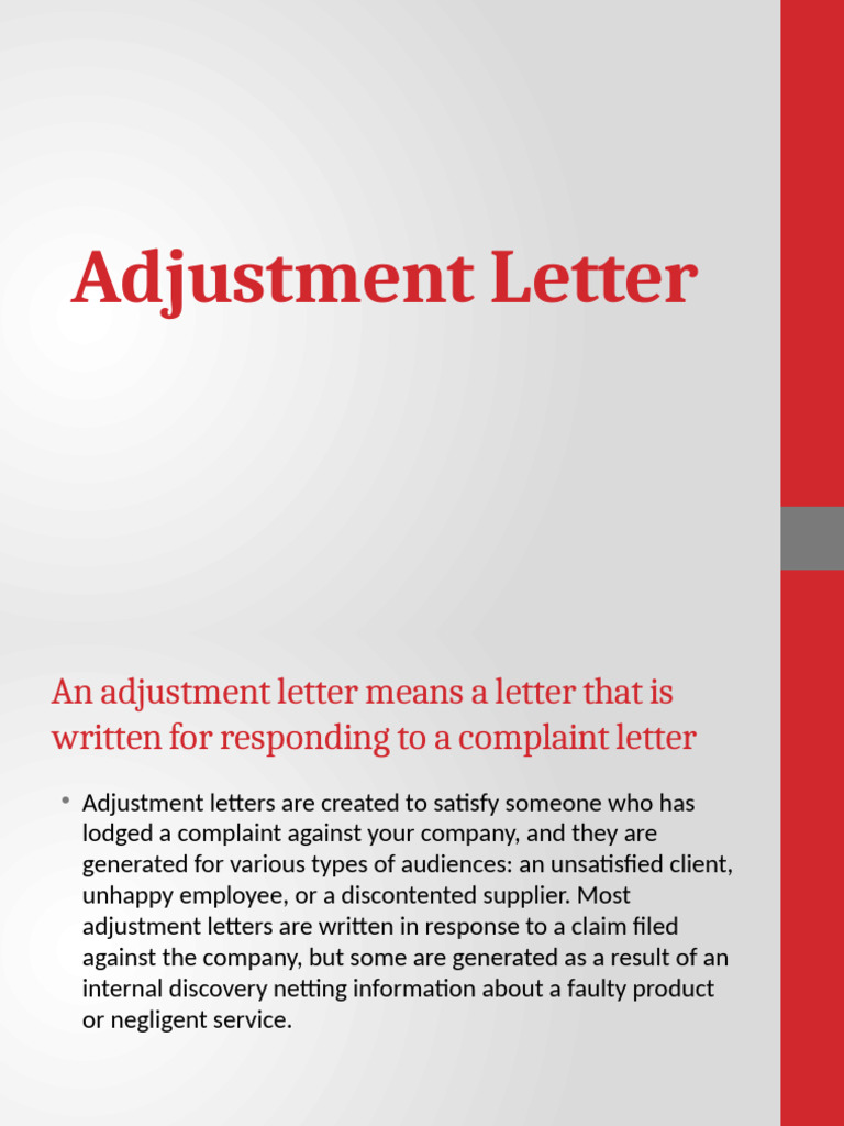 Adjustment Letter | PDF