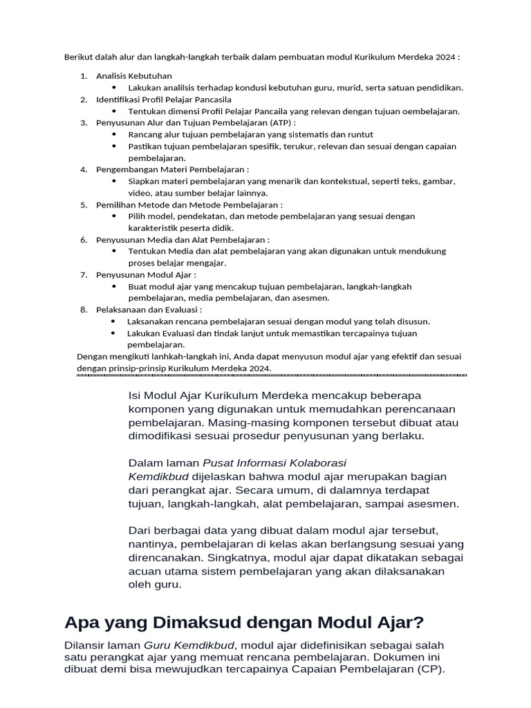 Alur Pembuatan Modul Ajar | PDF