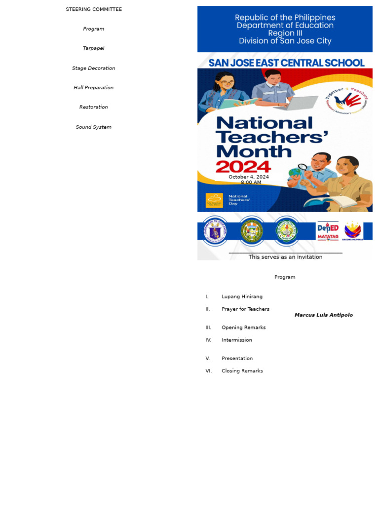 Teacher's Day Program | PDF