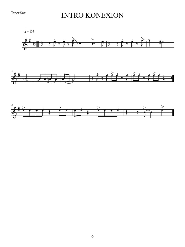 Intro Konexion - Tenor Sax | PDF