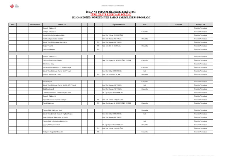 TDE - 2023 2024 - Bahar - Lisans - (2) 2024 03 05 10 46 16am | PDF