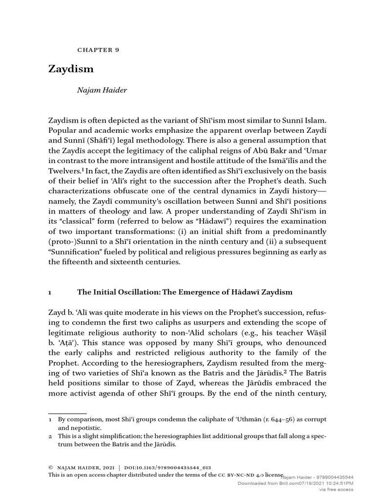 Zaydism - Batri To Jarudi | PDF