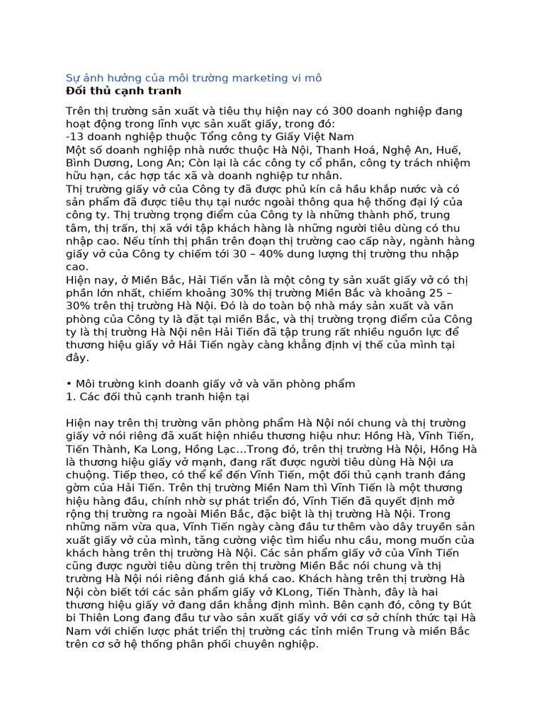 Doi Thu Canh Tranh | PDF