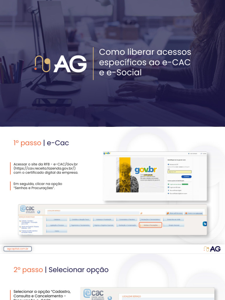 AG - Acessos Especã - Ficos Ao e-CAC e E-Social - 2024 | PDF