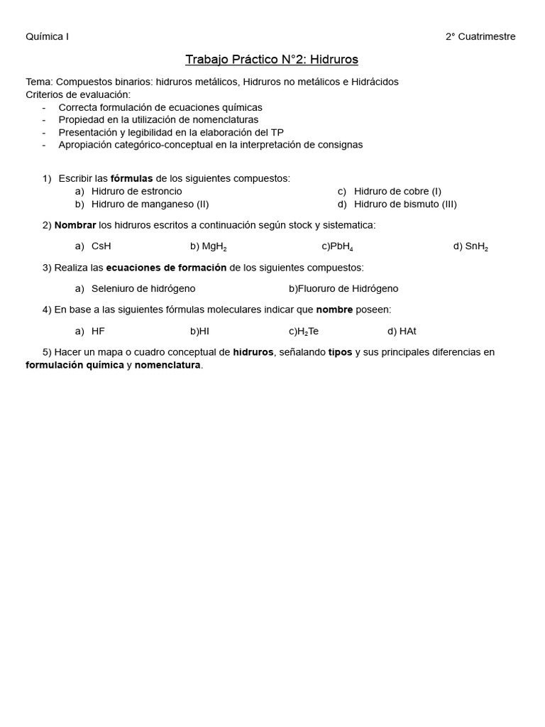 TPN°2 Hidruros | PDF
