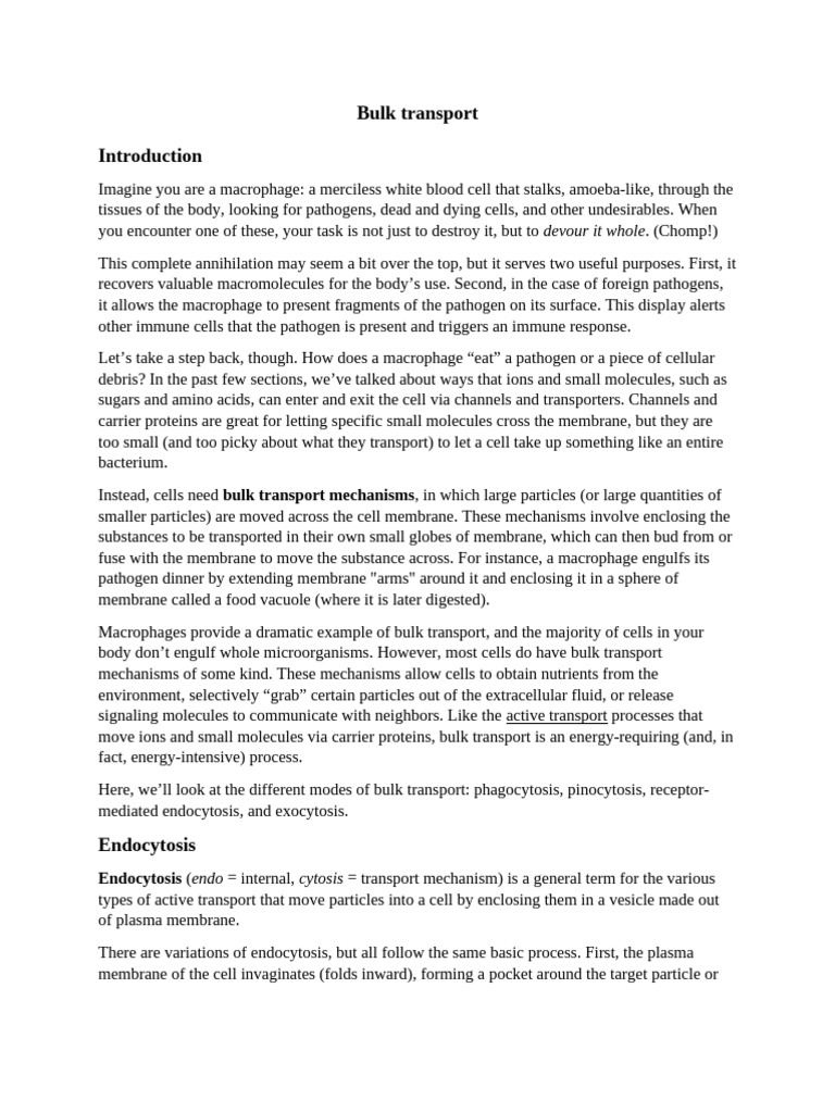 Bulk Transport | PDF