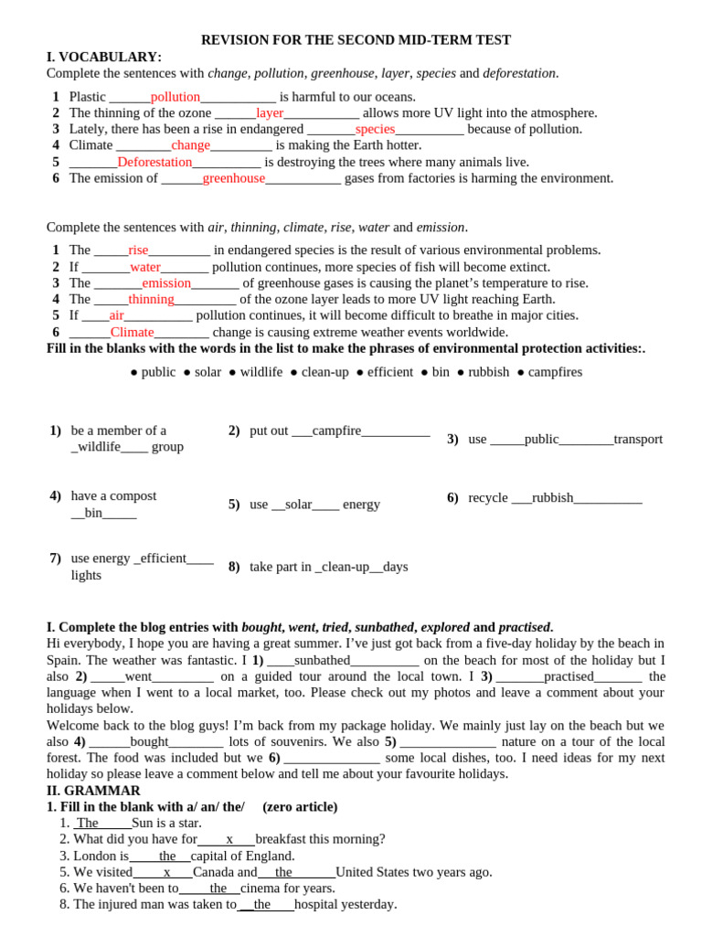 Revision For The Second Mid Key | PDF