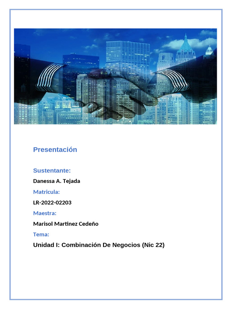 Combinación de Negocios (Nic 22) | PDF