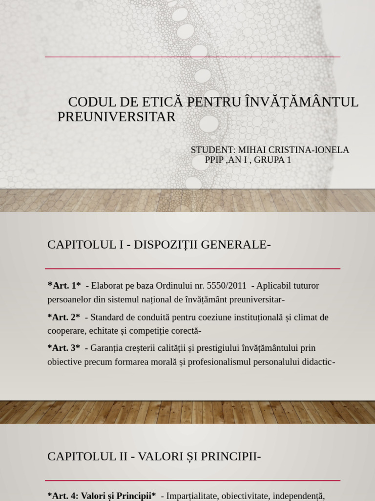 Prezentare Cod Etica | PDF