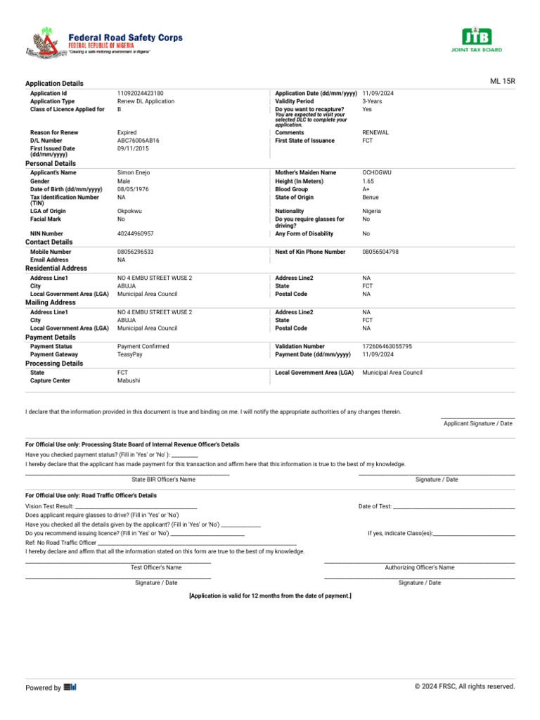 Driver's Licence Application Acknowledgement Slip (2) | PDF