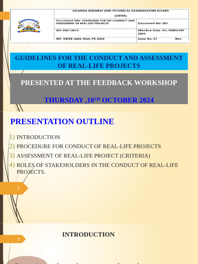 Guidelines for Real-Life Projects Assessment | PDF | Learning ...