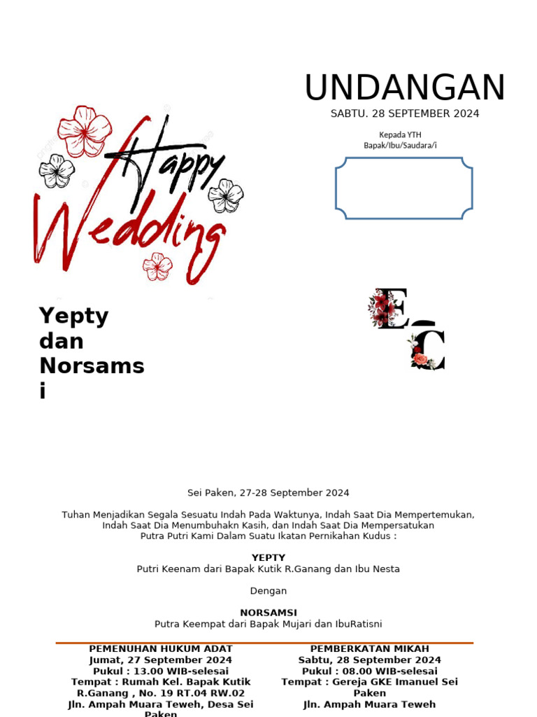 Format Undangan Nikah Format 4 Baru | PDF