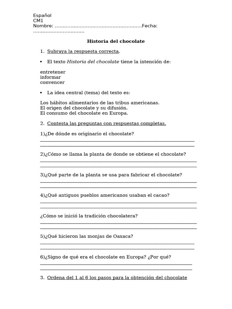 El Chocolate | PDF