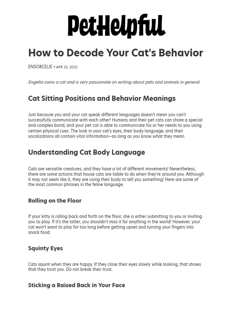 Cat Behaviour | PDF