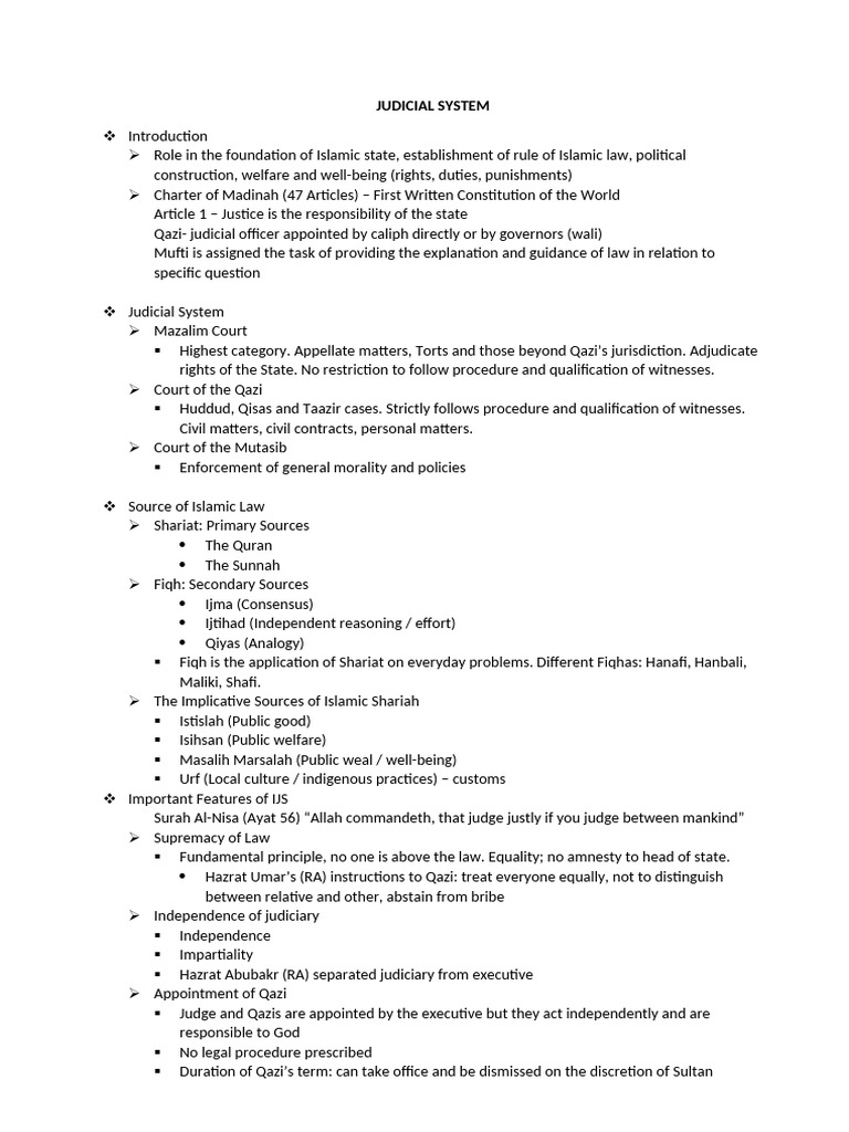 Judicial system of islam | PDF