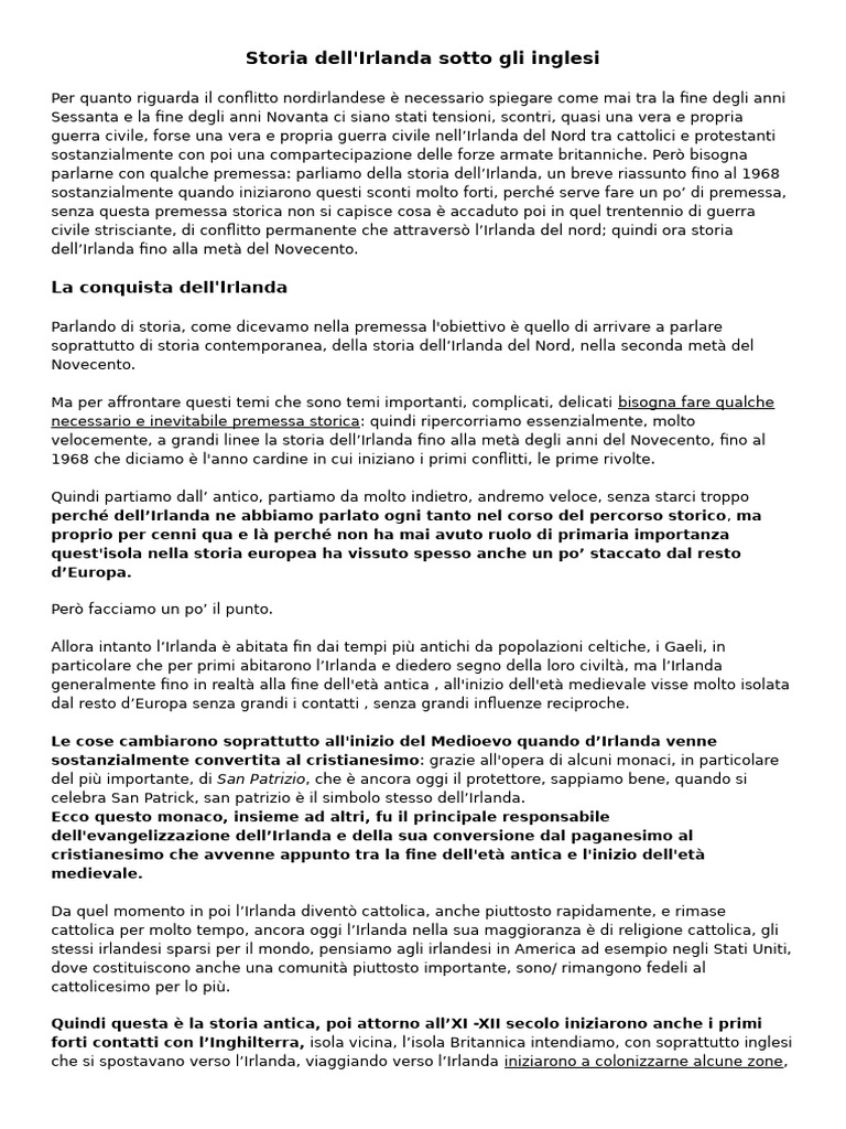 Storia Dell'irlanda Sotto Gli Inglesi | PDF