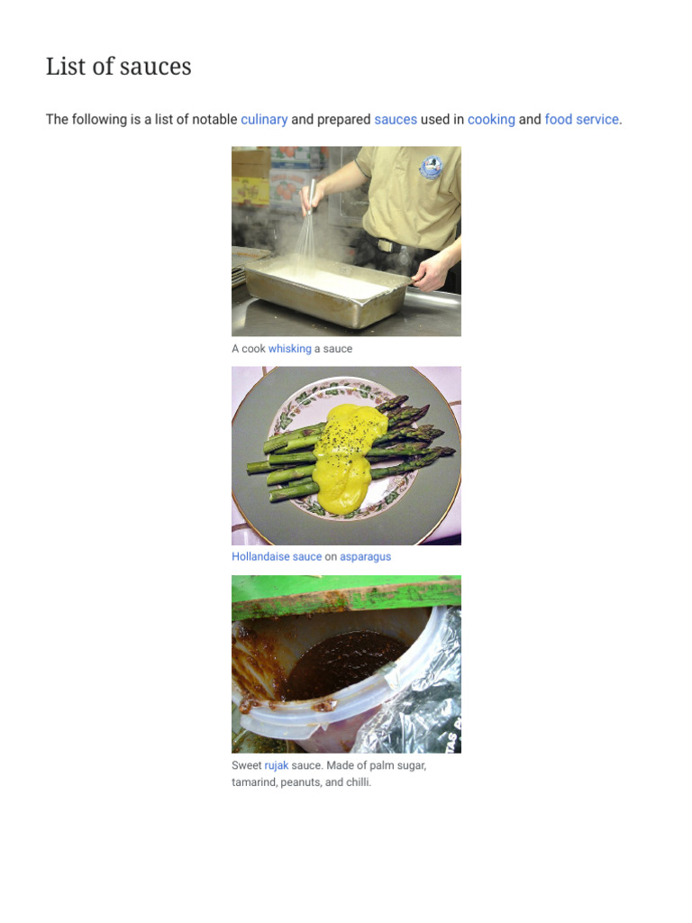 List of Sauces | PDF | Sauce | Chinese Cuisine