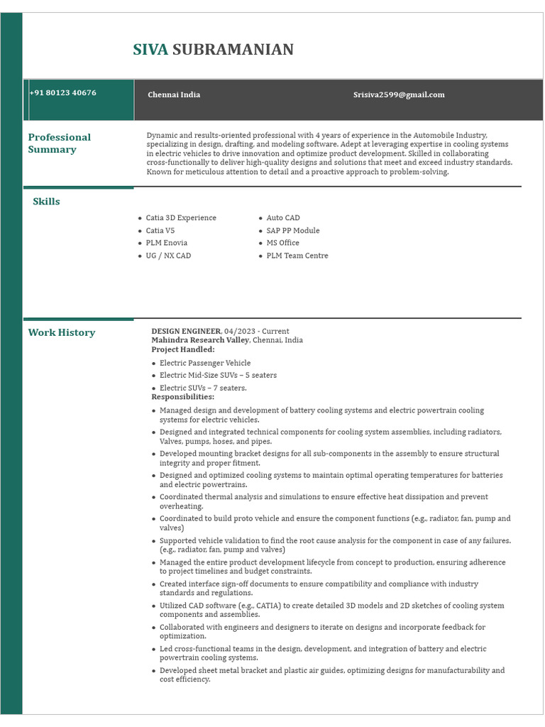 Siva Resume | PDF