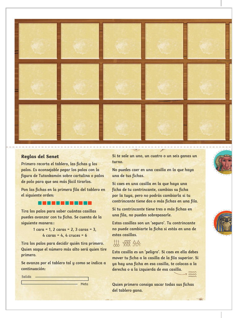 Reglas Del Senet: Salida Meta | PDF