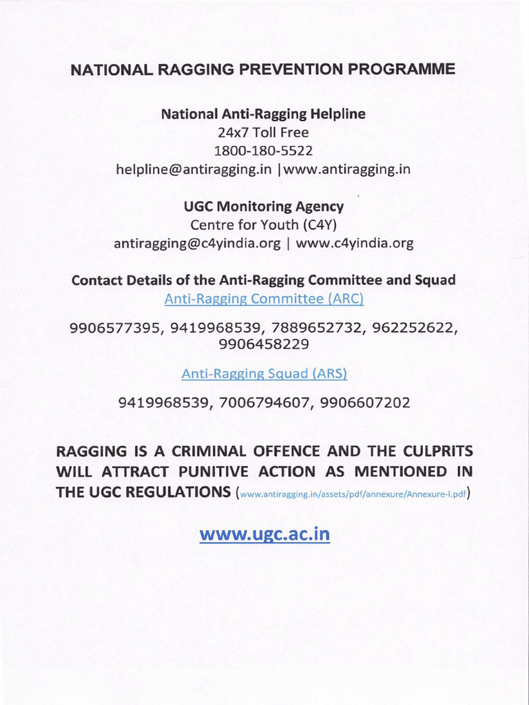 Anti Ragging | PDF