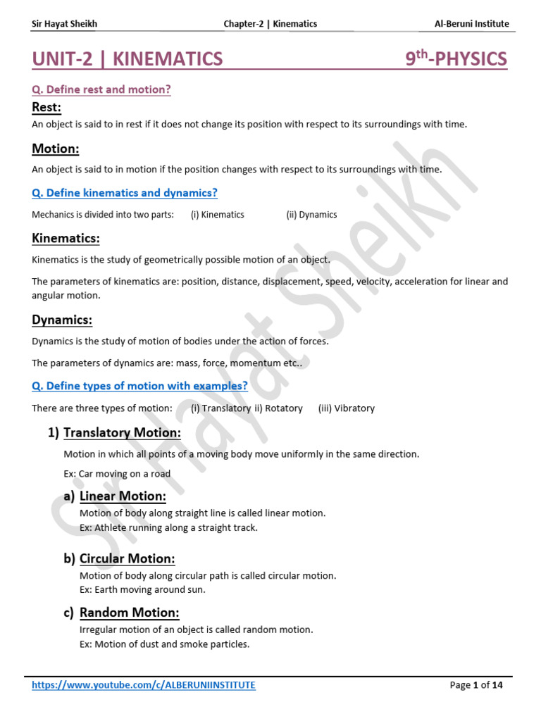 Kinematics - 2 | PDF