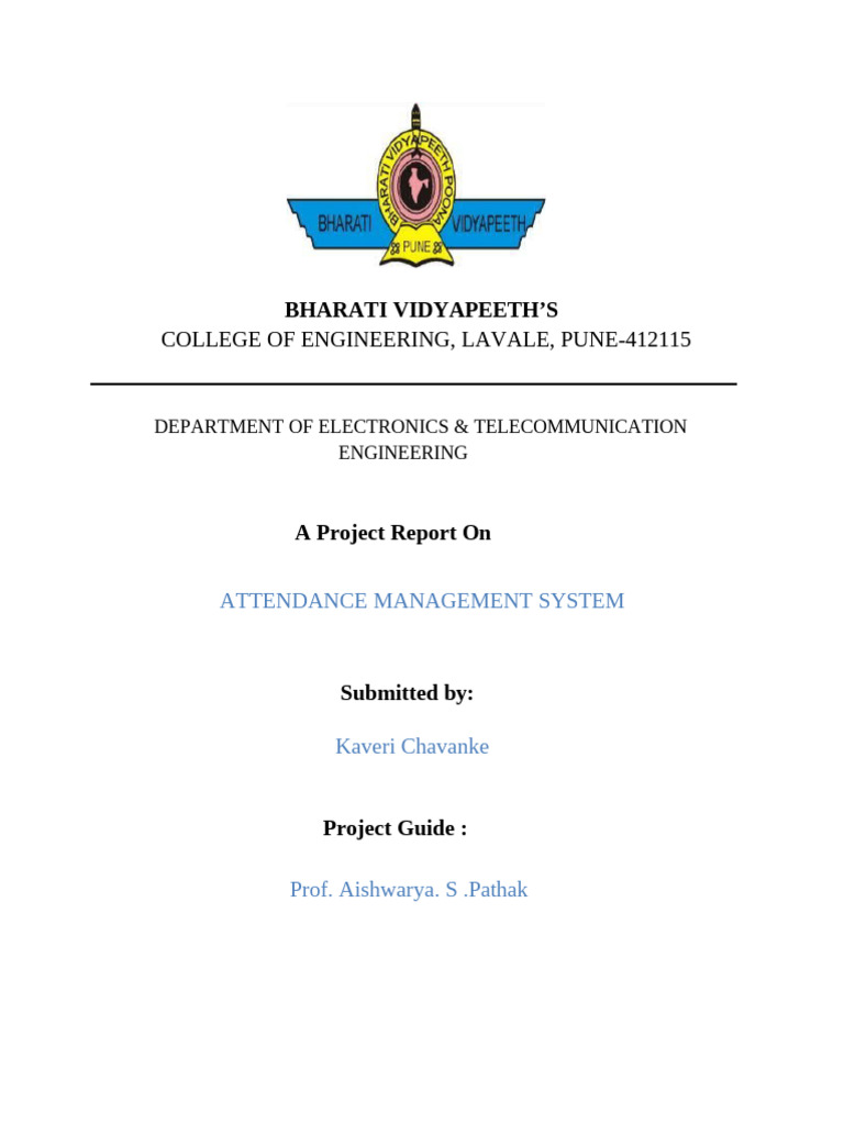 Attendence Management System Report | PDF