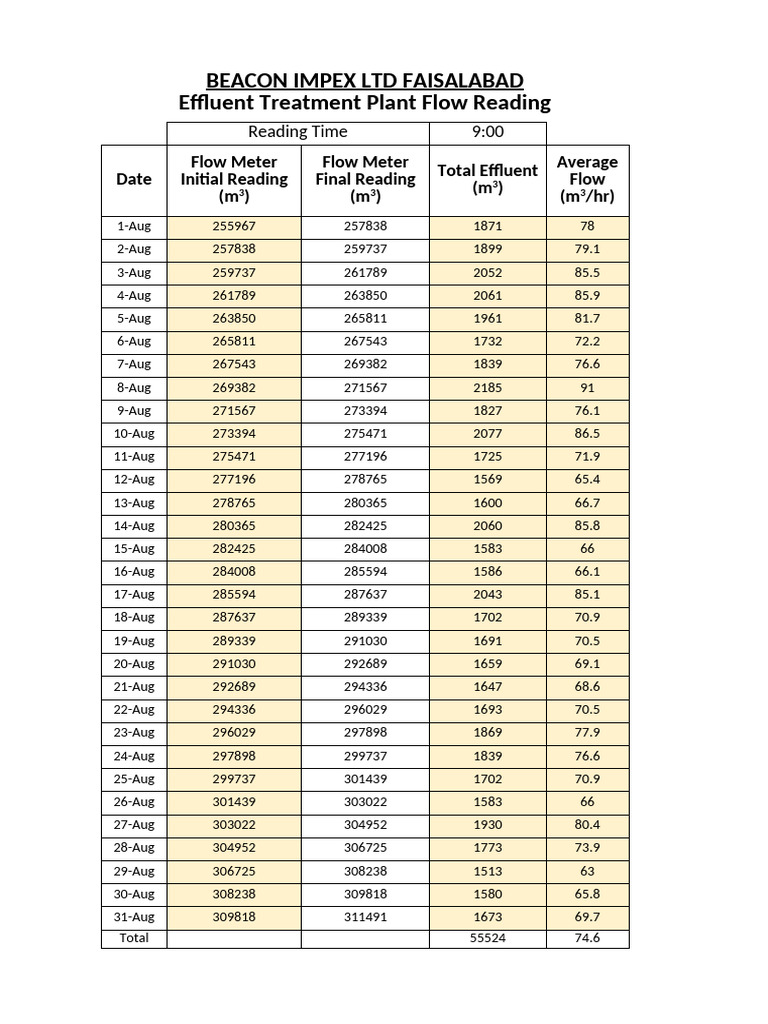 Flow Sheet ETP - 2024 | PDF