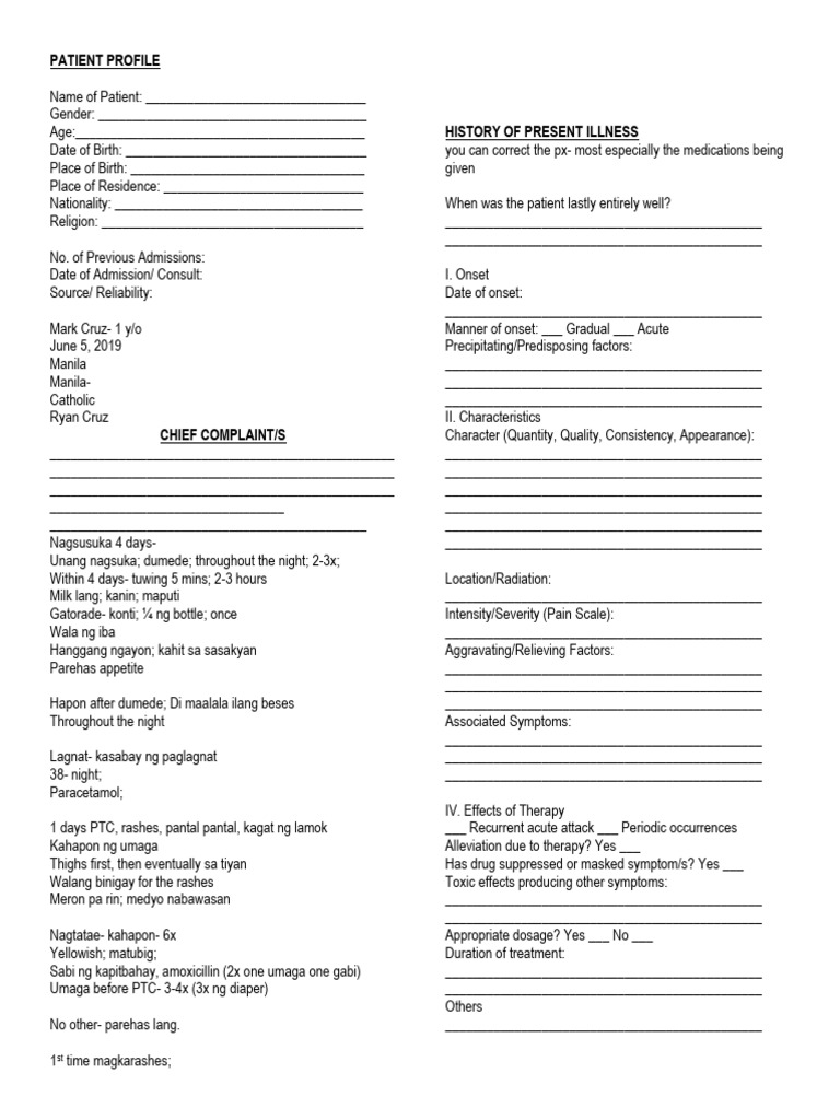 PEDIATRIC-PATIENT-PROFILE | PDF