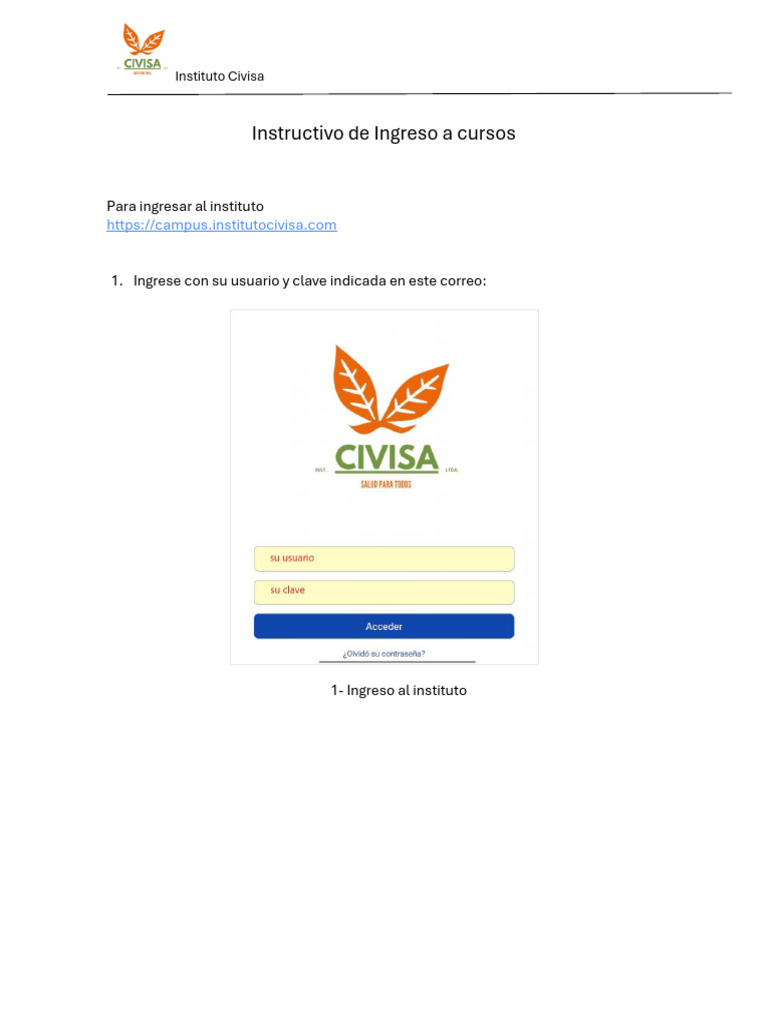 Instructivo de Ingreso A Cursos 1 | PDF
